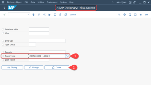DDIC – MatchCode – Logali Group