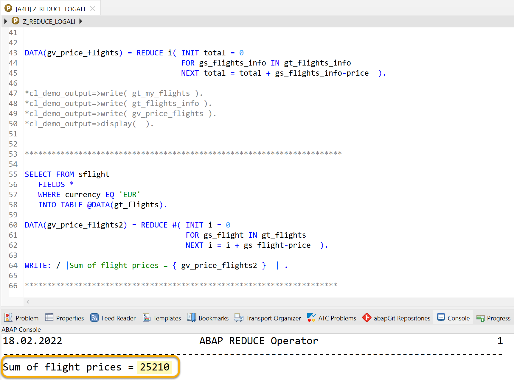 Operadores ABAP FOR-REDUCE - Logali Group